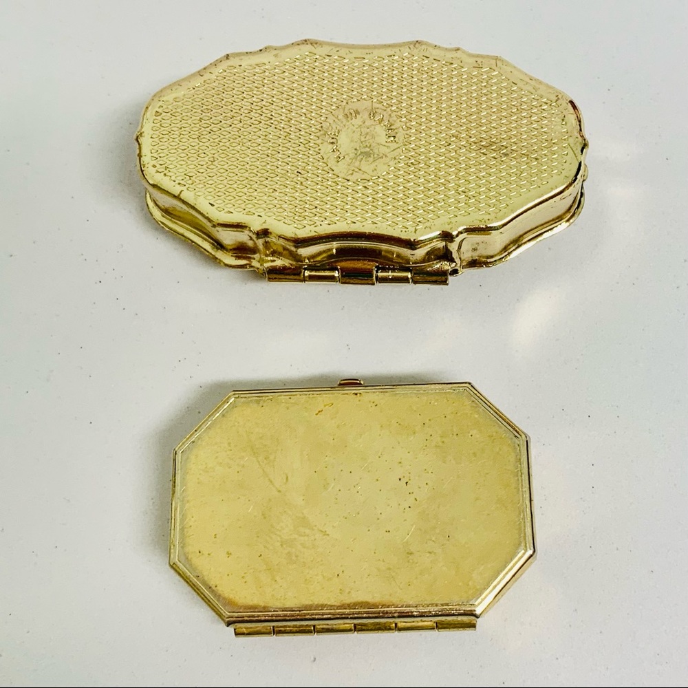 Victorian Painted Pill Box & Vintage Avon Rose Trinke… - Gem